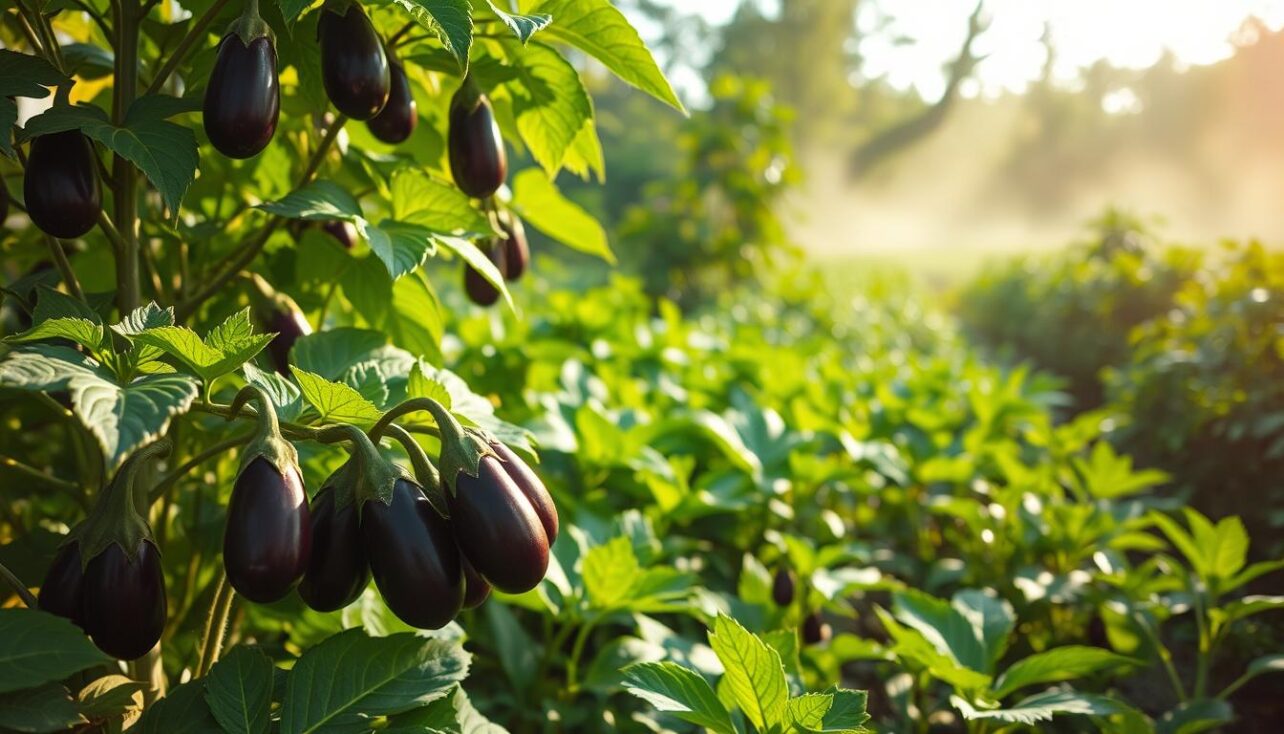 Aubergine Pflanzen Nachbarn